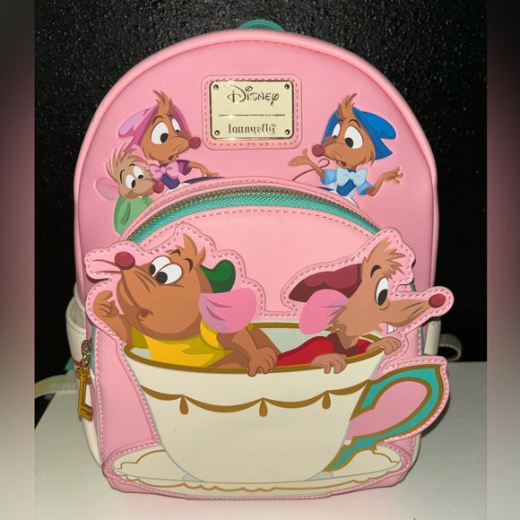 Loungefly Bags Disney Cinderella Pink Gus Teacup Loungefly Mini Backpack Nwt Poshmark